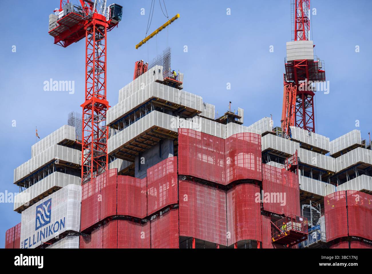 Athens, Greece, 15 May 2025. Construction of the tallest residential ...