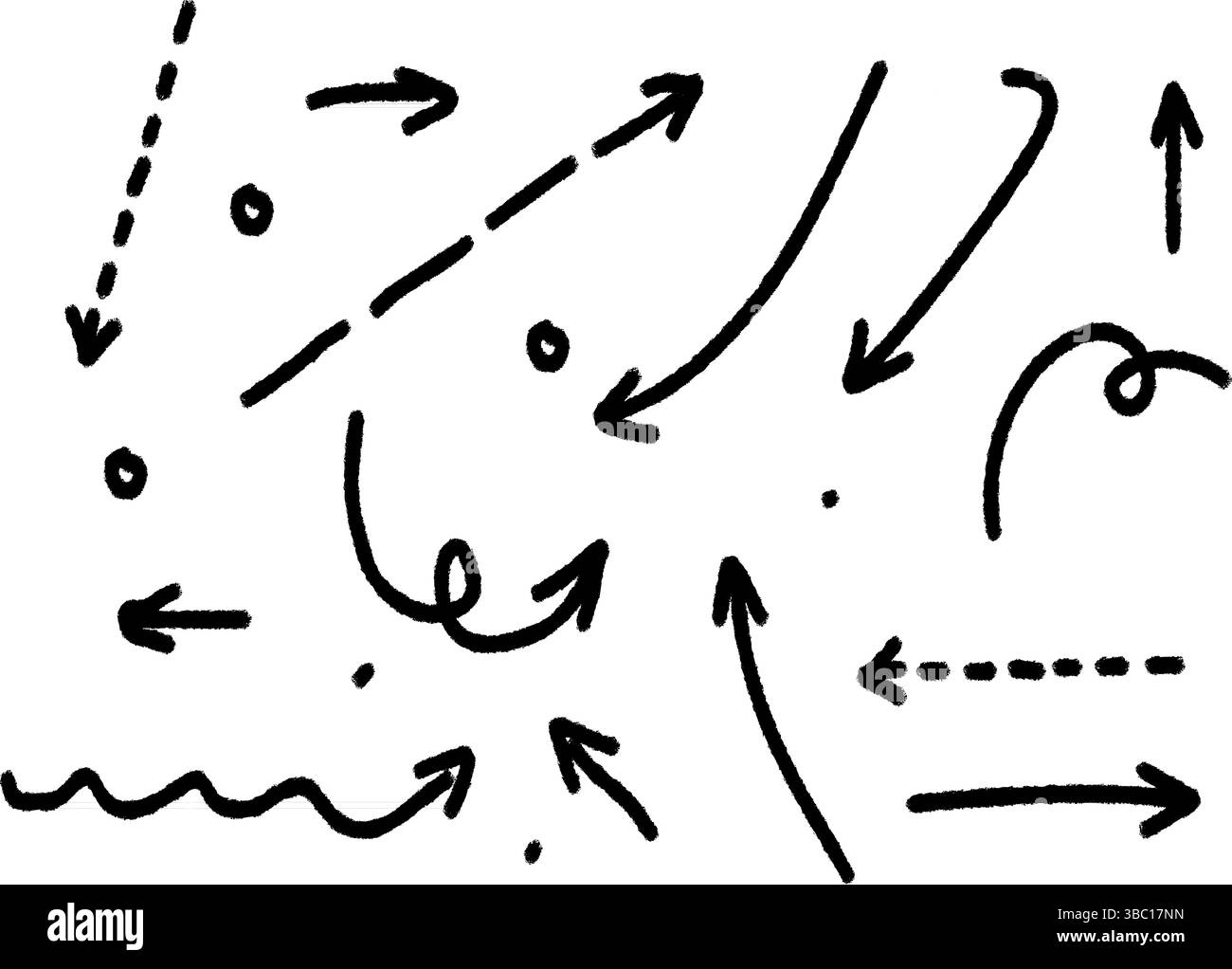 Hand-Drawn Arrow Set – Doodle Arrows Sketch Collection on White Background Stock Vector Image ...