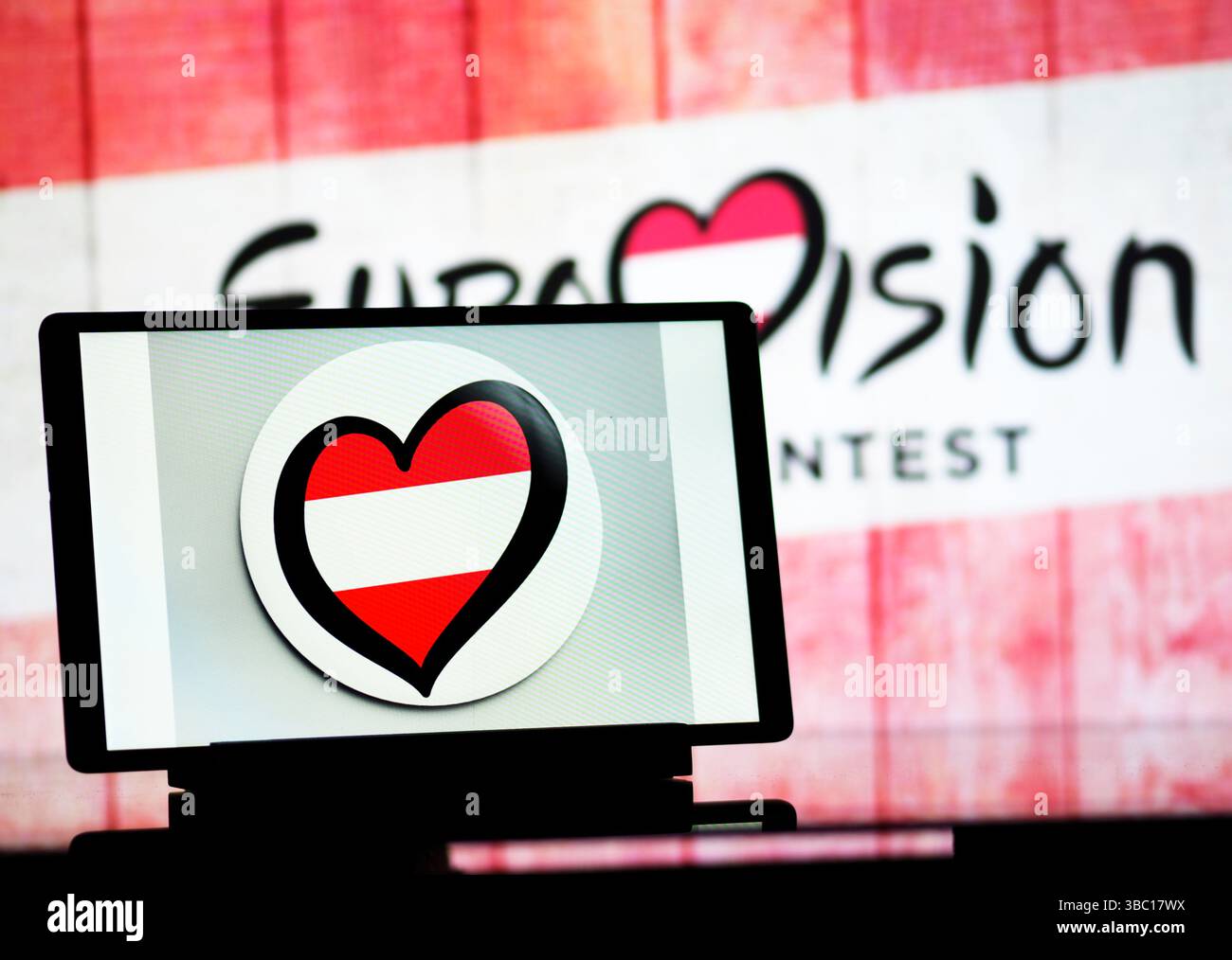 Bavaria, Germany - May 18, 2025: In this photo illustration, Eurovision ...