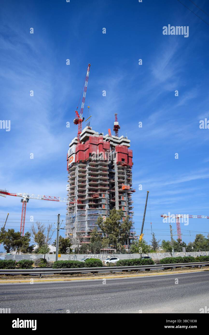 Athens, Greece, 15 May 2025. Construction of the tallest residential ...