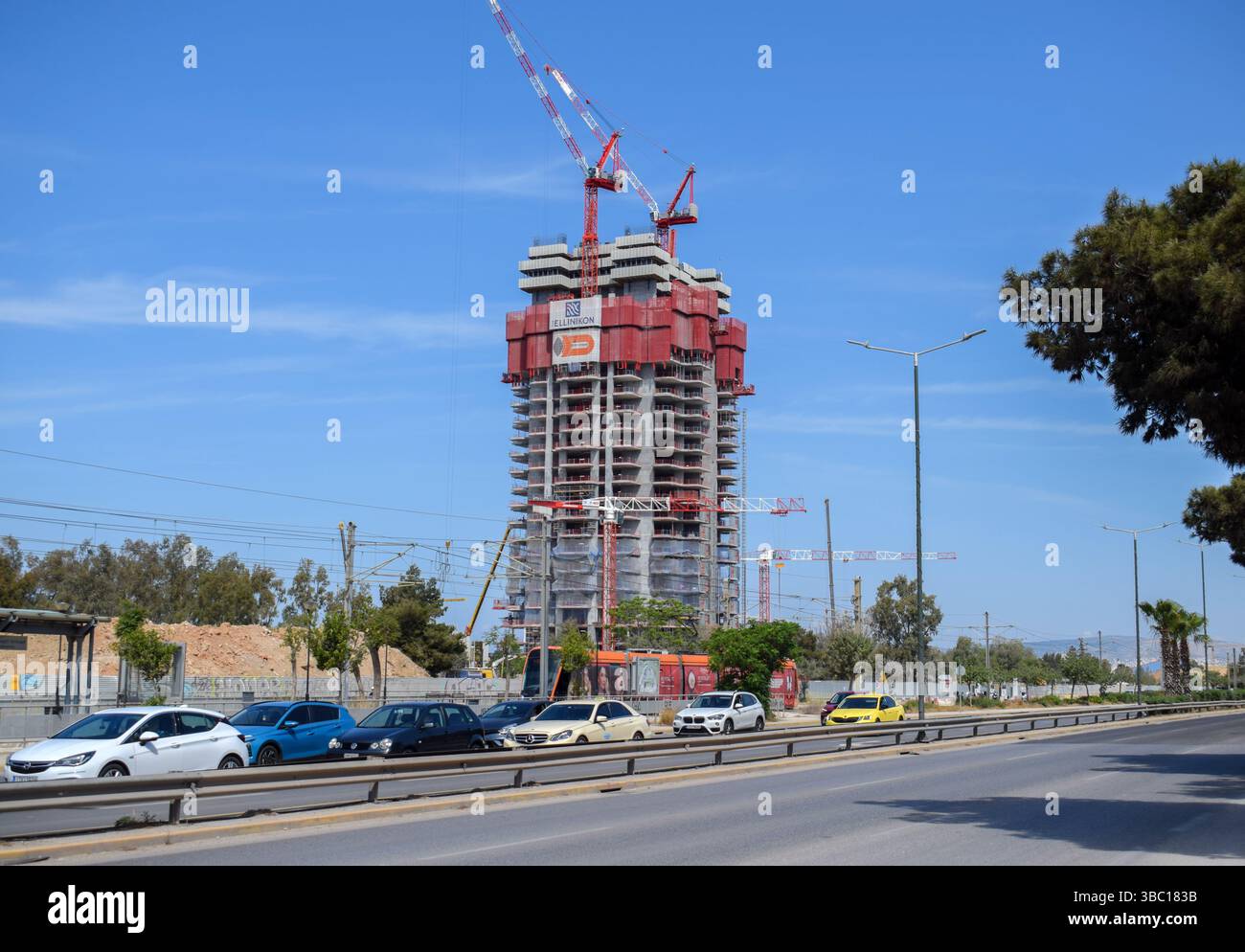 Athens, Greece, 15 May 2025. Construction of the tallest residential ...