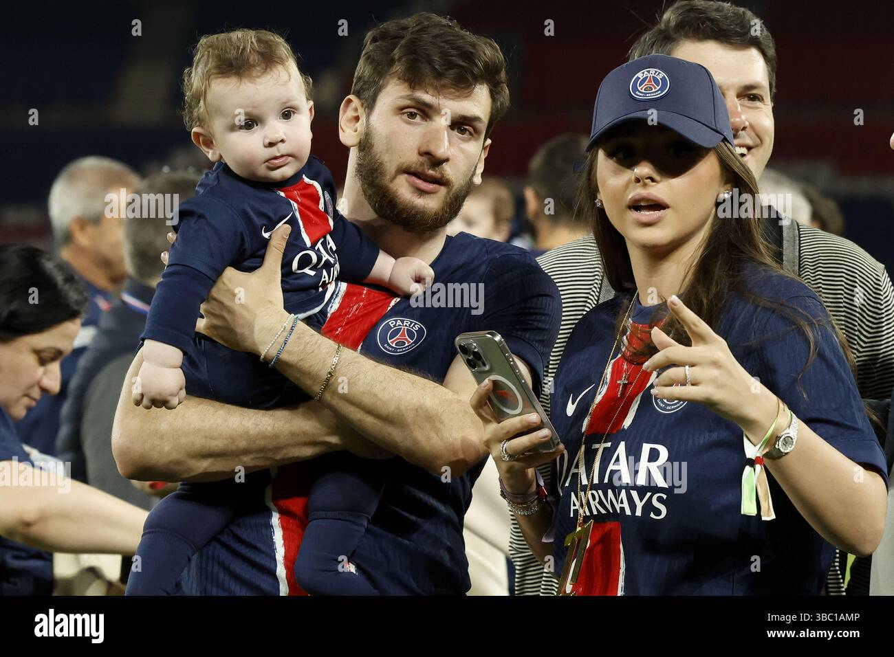 Khvicha Kvaratskhelia and his wife Nitsa Tavadze celebrate following ...