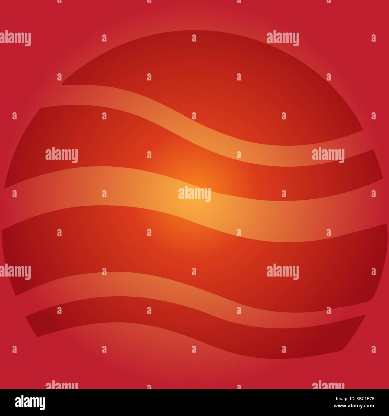 Abstract Wavy Lines on Red Sphere Background Stock Vector Image & Art - Alamy