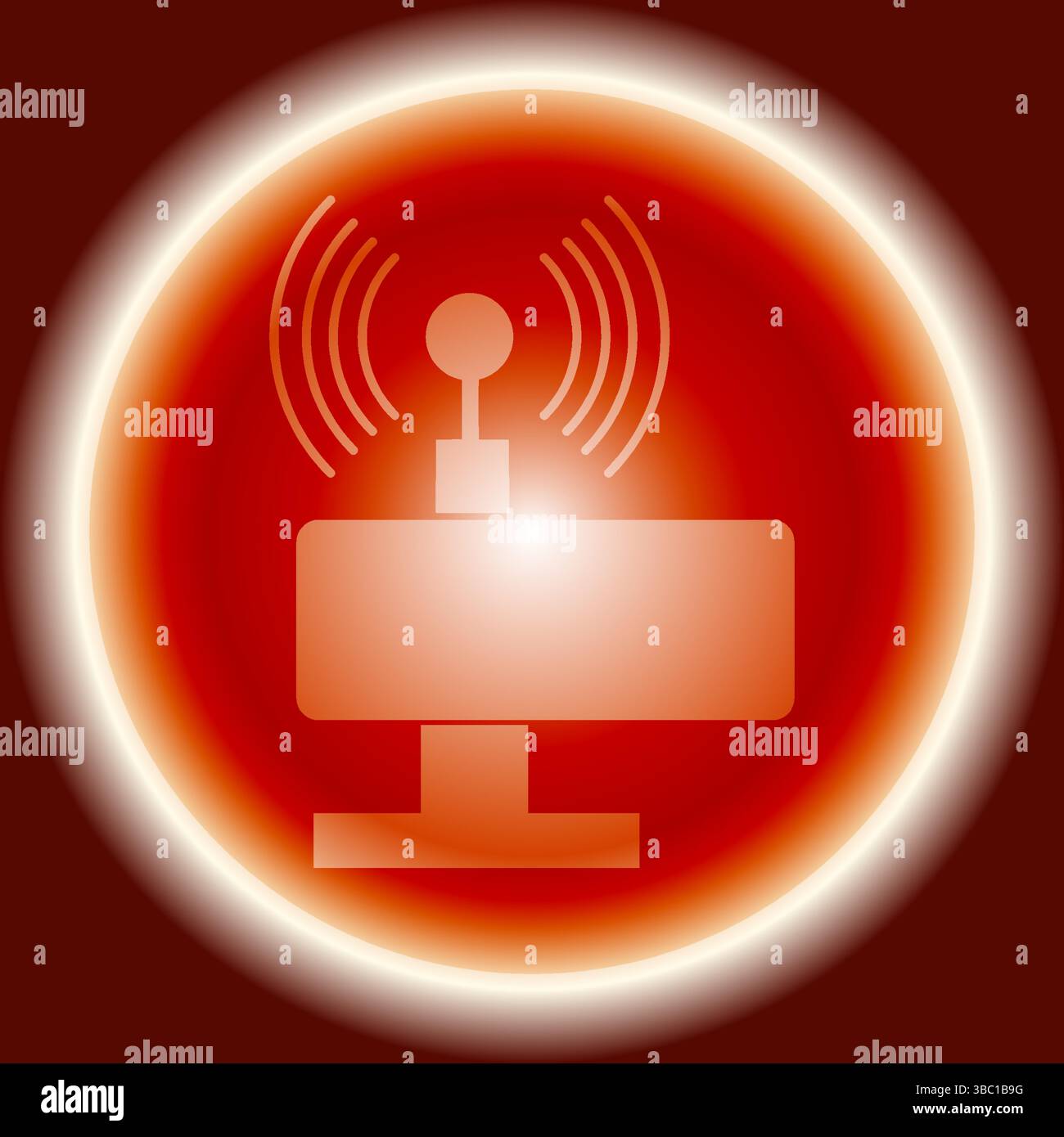 Abstract WiFi Tower Icon on Red Gradient Circle Stock Vector Image & Art - Alamy