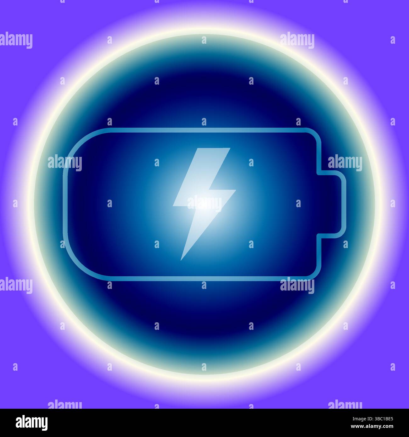 Blue Glowing Battery Icon – Electric Power and Energy UI Concept Wallpaper Stock Vector Image ...