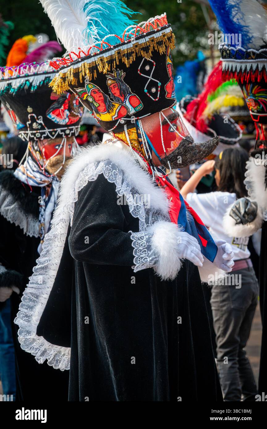 TEPOZTLAN, MORELOS, MEXICO -- March 2025: The chinelos of Tepoztlan ...
