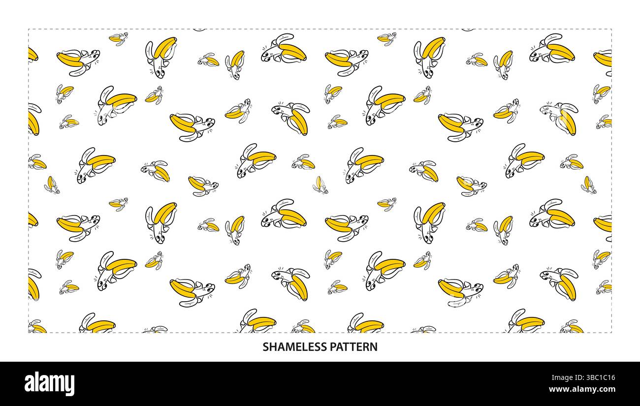 Cheerful Yellow Banana Peel Seamless Pattern for Tropical Fruit Designs ...
