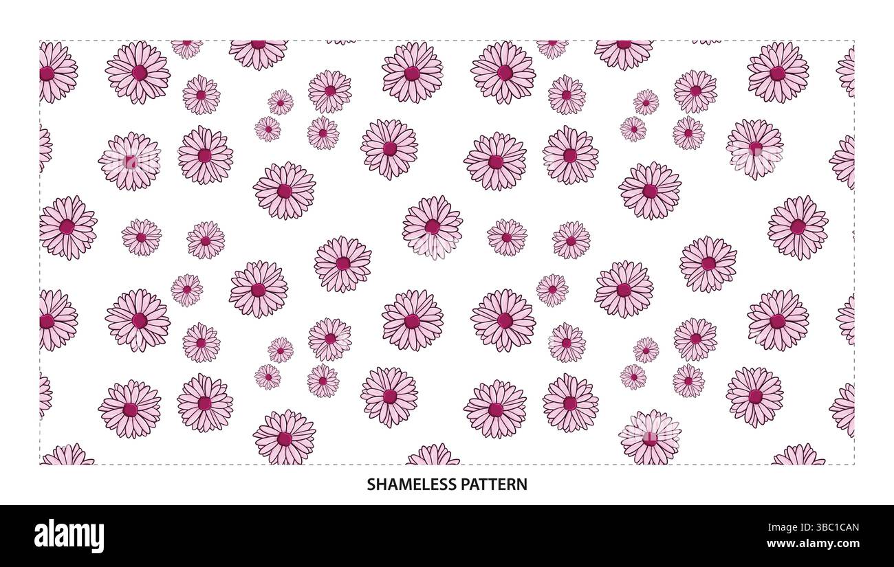 Pretty Pink Daisy Flower Seamless Pattern for Spring and Feminine ...