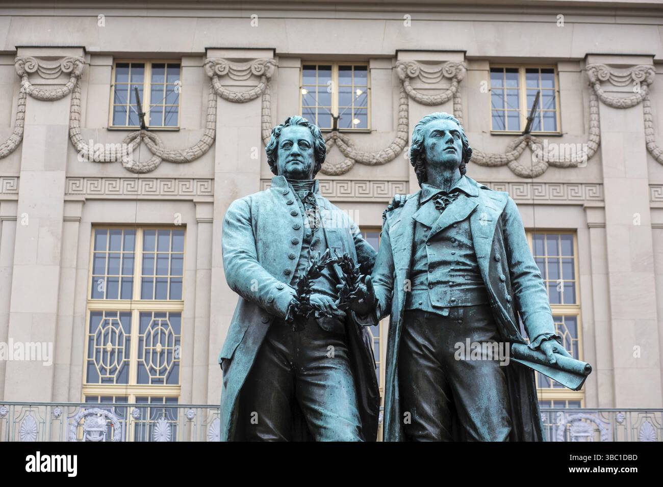 A statue to two of Germany's most famous writers Johann Wolfgang von ...