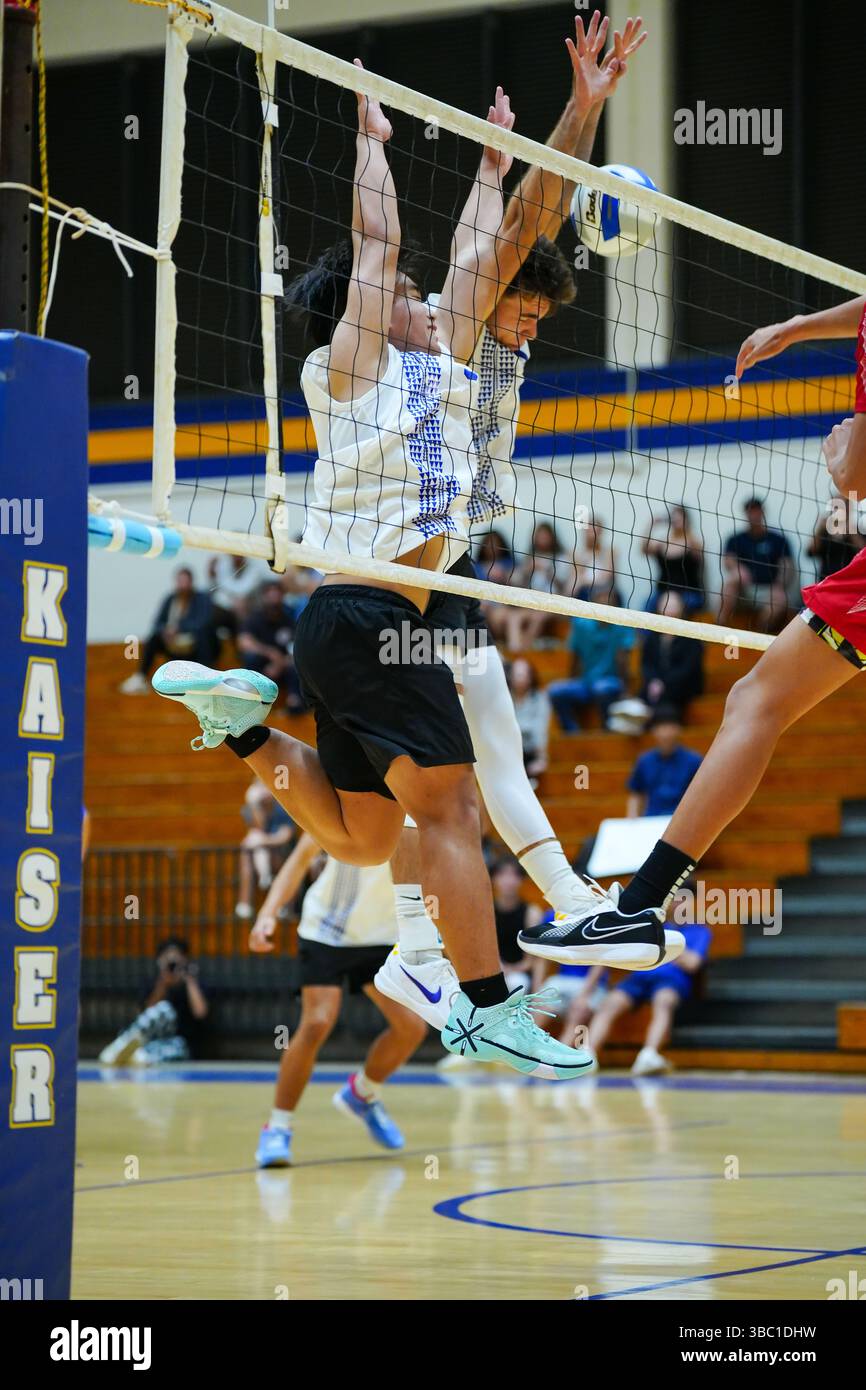 March 12, 2025: Kaiser High School vs Kahuku High School in athletic ...