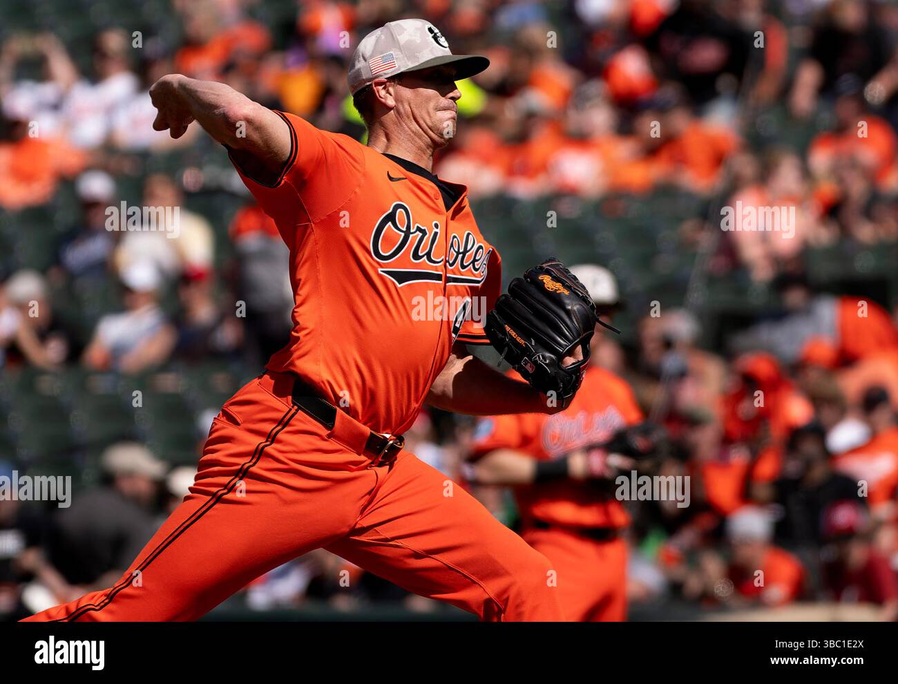 Baltimore, USA. 17th May, 2025. BALTIMORE, MD - MAY 17: Baltimore Orioles pitcher Kyle Gibson ...