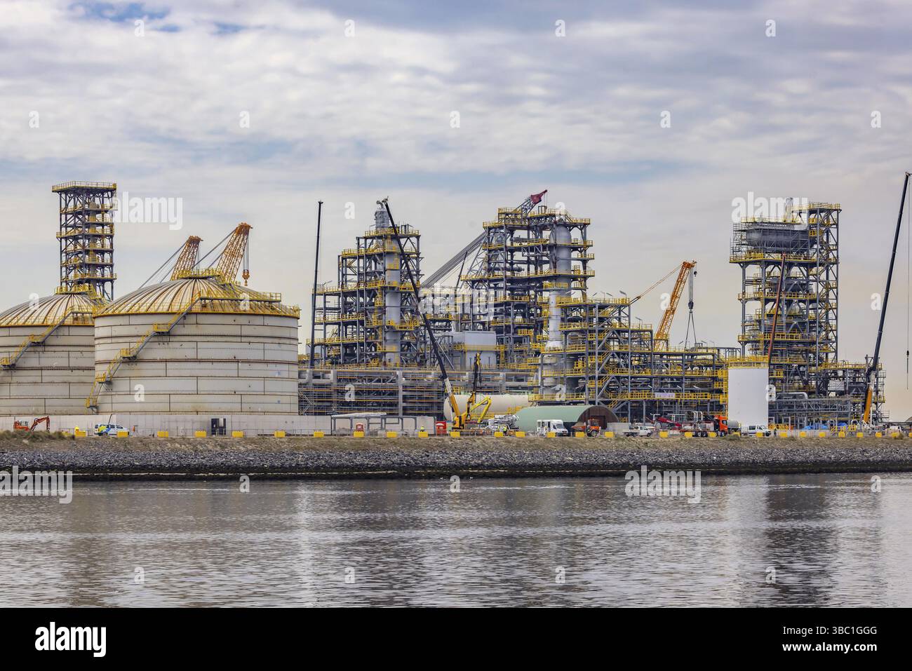 A bio-refinery is being built here. Construction site of the Finnish ...