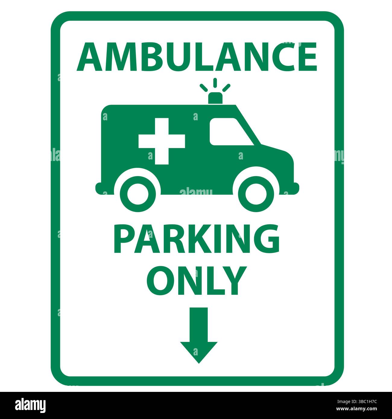 Ambulance parking only sign. Emergency vehicle and ambulance parking ...