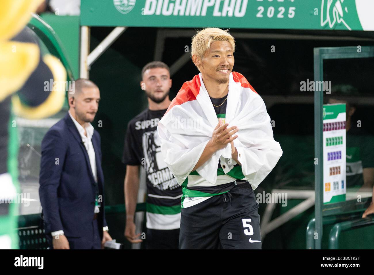 May 17, 2025. Lisbon, Portugal. Sporting midfielder from Japan HIDEMASA ...