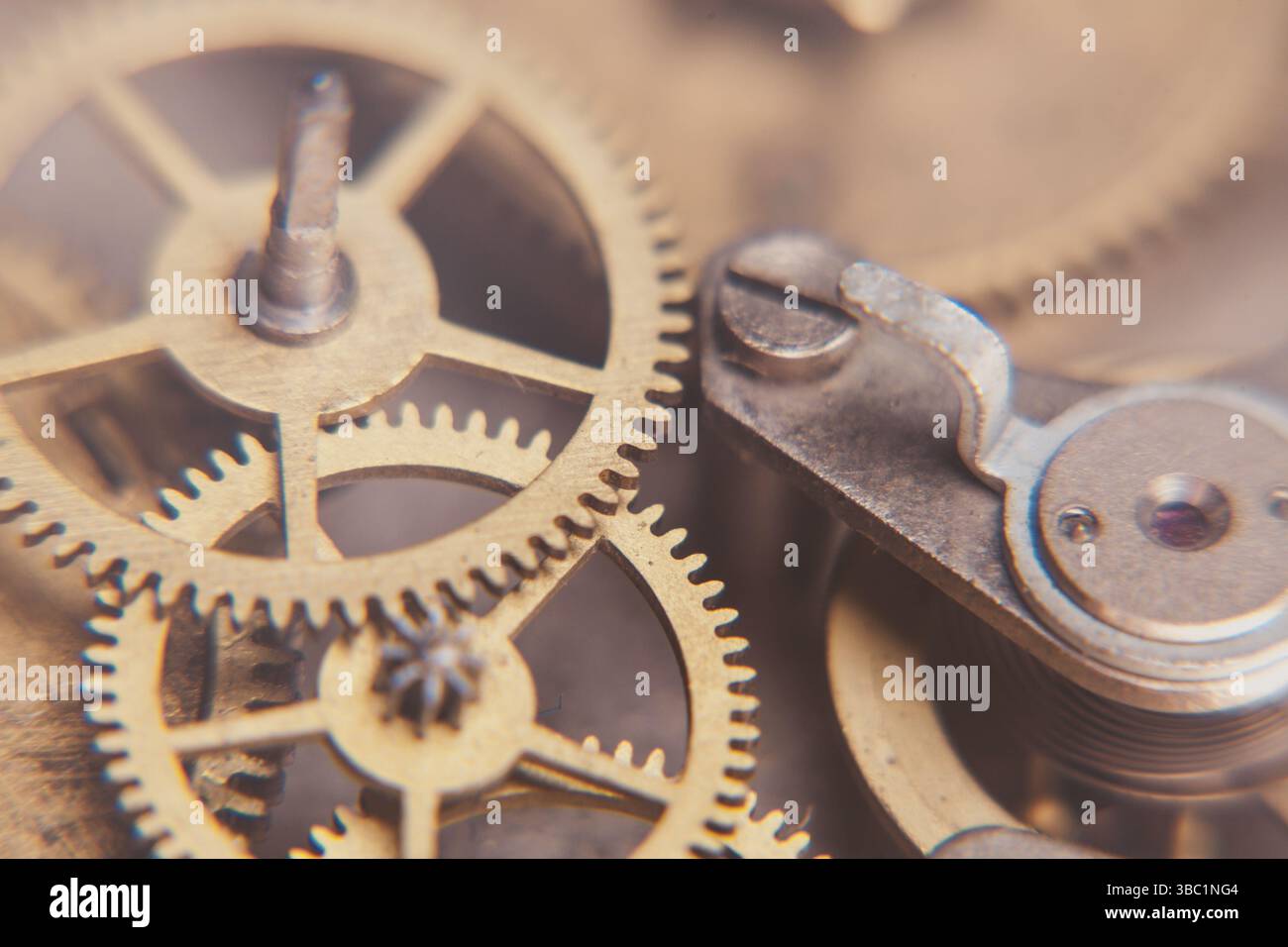 Mechanical watches mechanism very close up, blurred background for ...