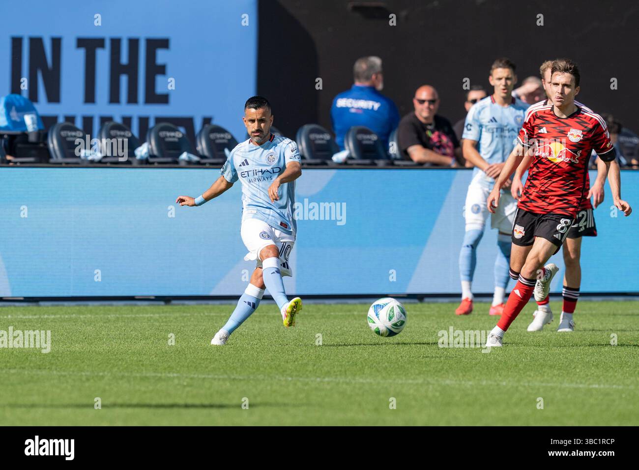 New York, USA. 17th May, 2025. Maxi Moralez (10) of NYCFC controls ball ...