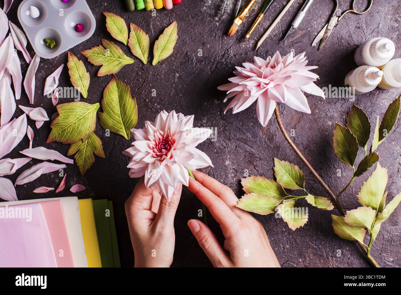Handmade DIY making realistic flowers from foam Stock Photo - Alamy