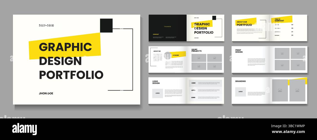 Landscape Graphic Design portfolio template print Stock Vector Image ...