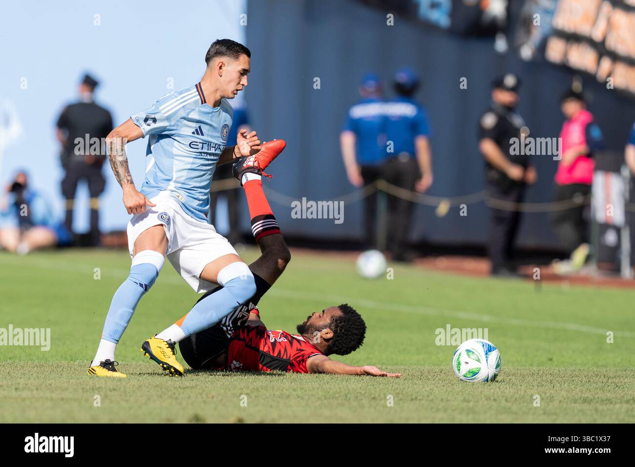 New York, NY, May 17, 2025: Julian Fernandez (11) of NYCFC works with ...