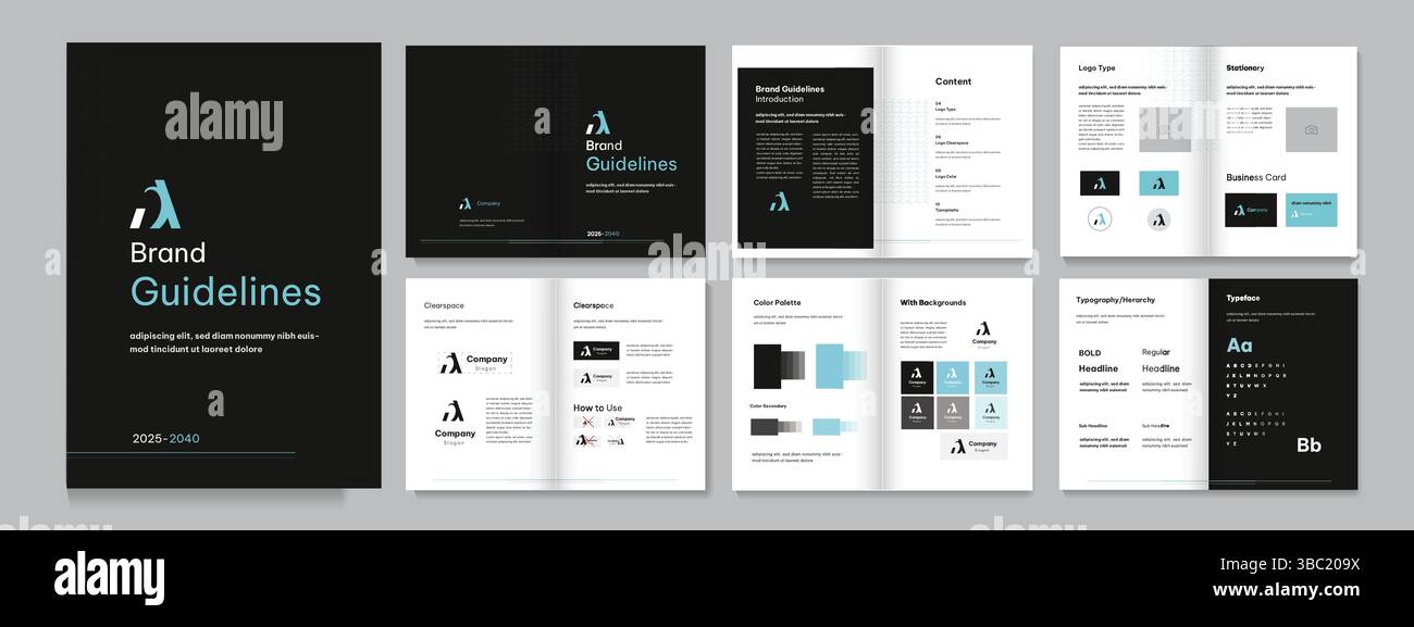 A4 Brand Guidelines , Brand guidelines template design print template Stock Vector Image & Art ...