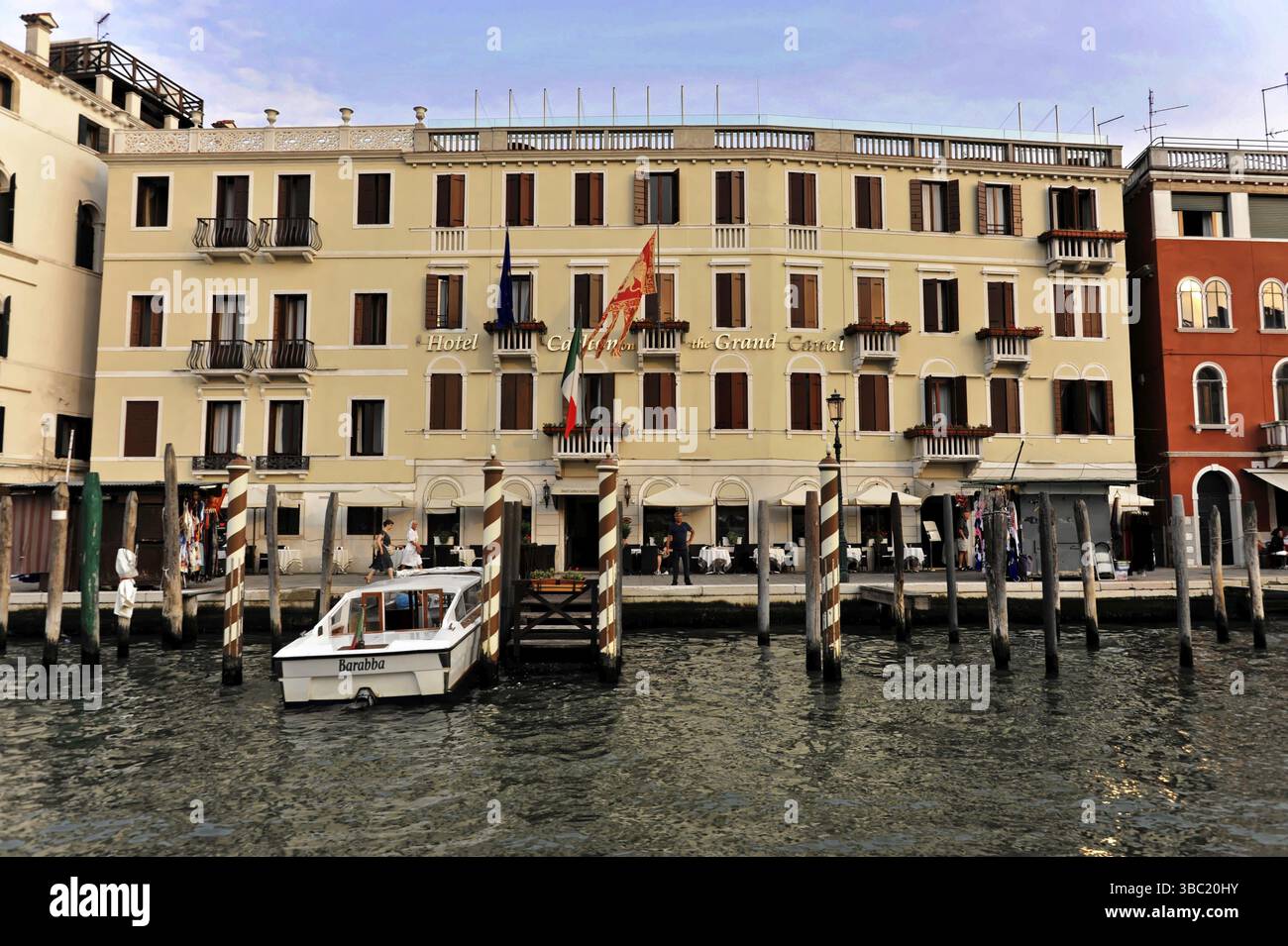Venice, Veneto, Italy, Europe, Elegant waterfront hotel with classic ...