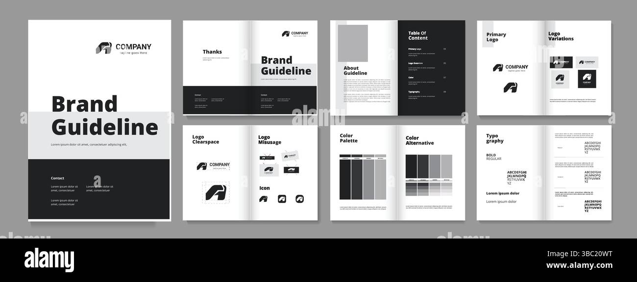 A4 Brand Guidelines , Brand guidelines template design print template Stock Vector Image & Art ...