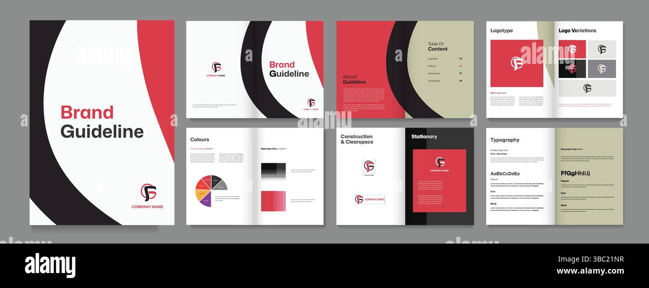 A4 Brand Guidelines , Brand guidelines template design print template Stock Vector Image & Art ...