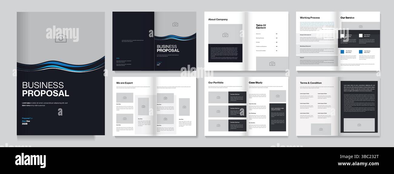 Professional Business Proposal Template Design, Editable Vector format ...