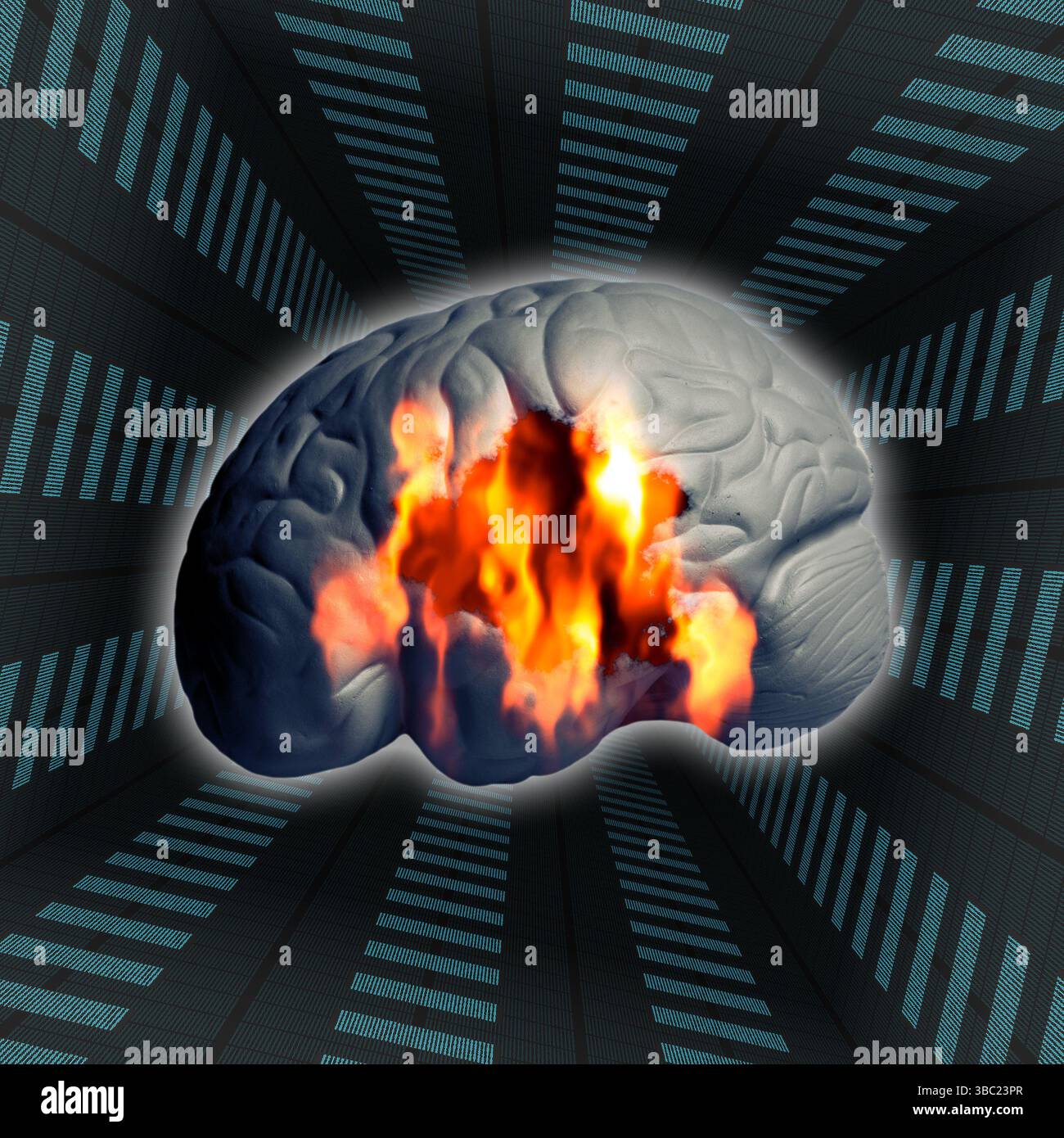 human brain on fire Stock Photo - Alamy