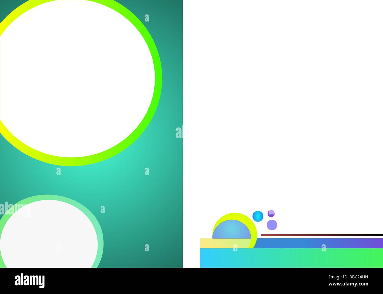 Two abstract letterhead designs with circles and bright gradient ...