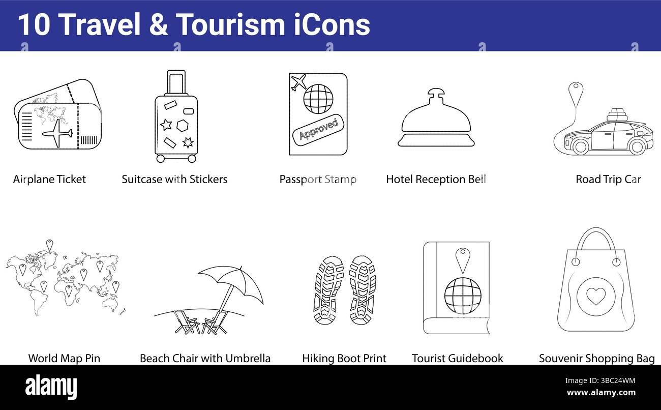 10 travel tourism line Stock Vector Images - Alamy