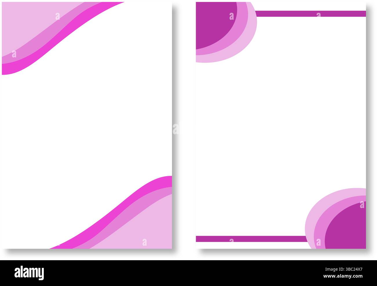 Two abstract letterhead designs, stylish page templates with elegant ...