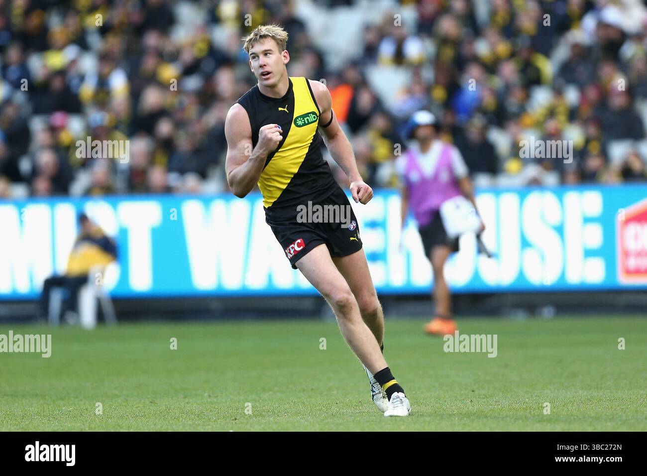 Melbourne, Australia. 18th May, 2025. Tom Lynch of the Tigers ...