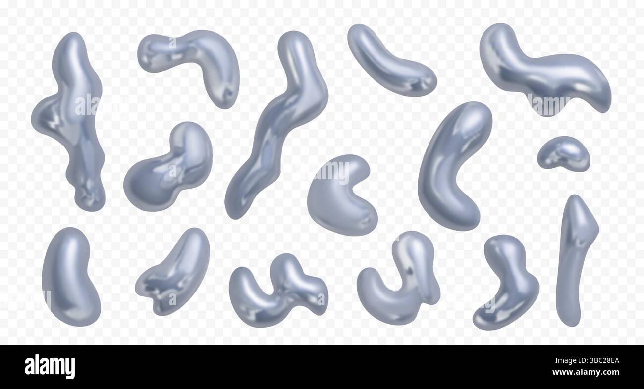 3d chrome liquid shapes Stock Vector Images - Alamy