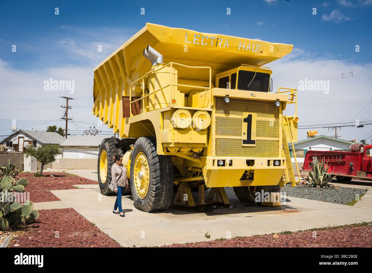 A giant mine truck on display at the Boron California mining museum ...