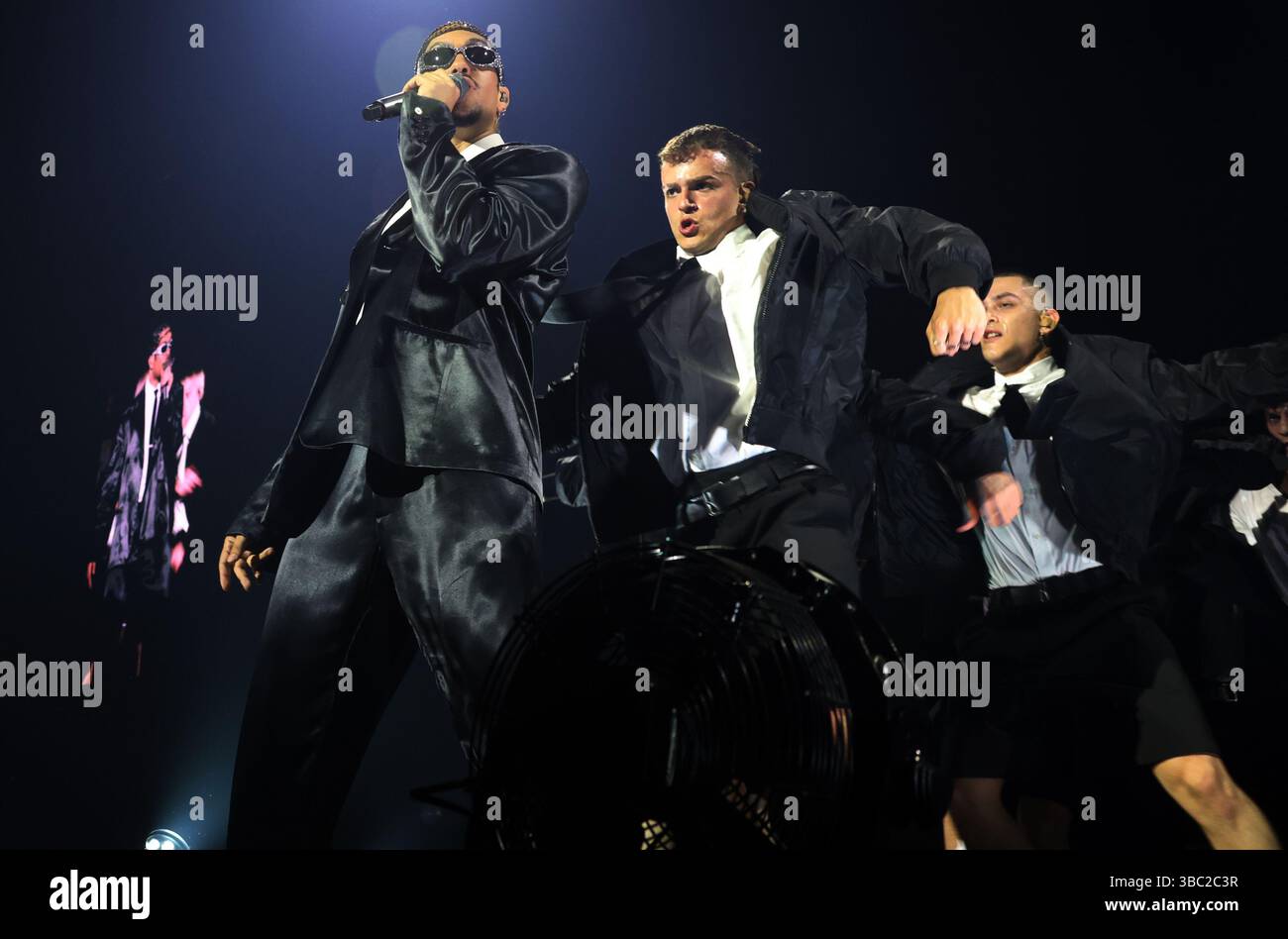 Italian singer Mahmood during his N.L.D.A. 2025 Tour at Unipol arena ...