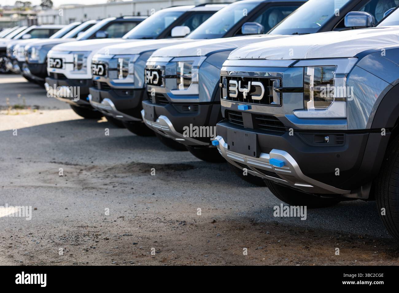 BYD Shark 6 vehicles in a car yard in a suburb of Melbourne, Australia ...