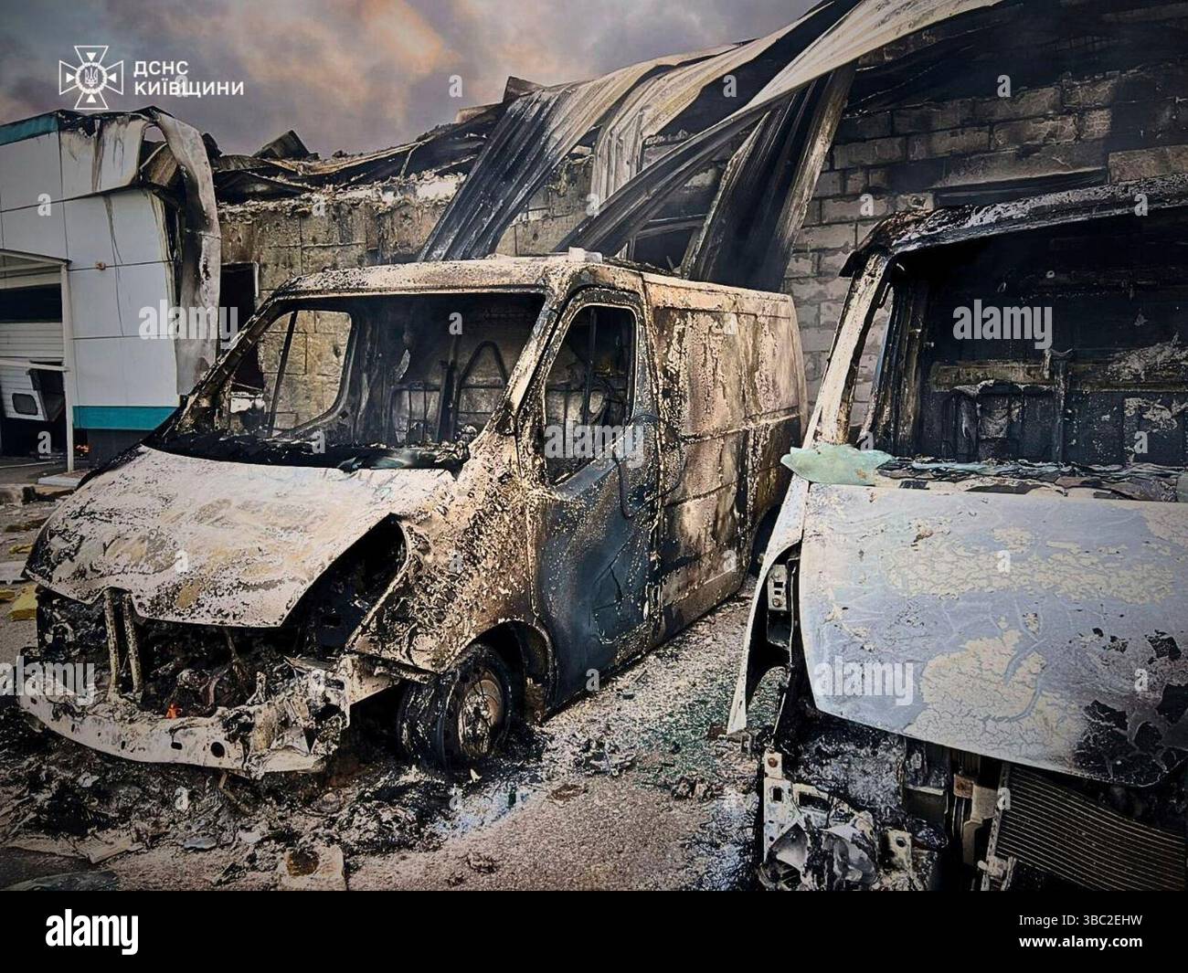 In this photo provided by the Ukrainian Emergency Service, firefighters ...