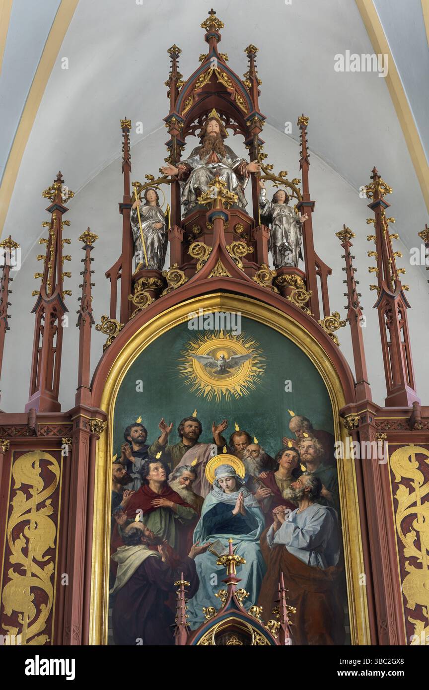 Main altar with portrait, the conception of Jesus by the Holy Spirit ...
