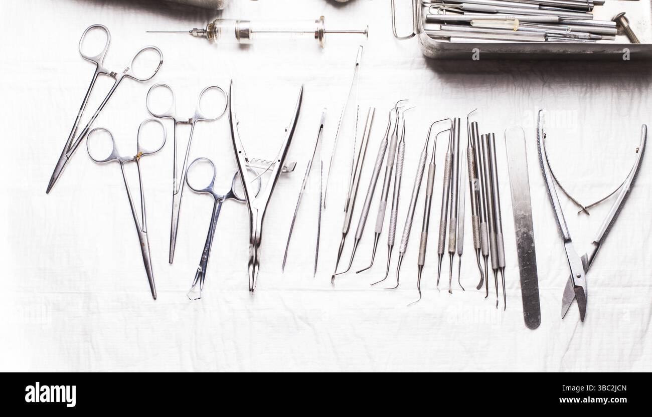 A large set of vintage dental instruments Stock Photo - Alamy
