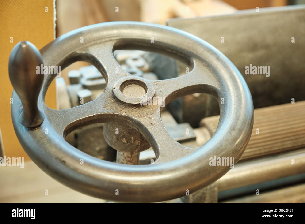 A close-up of the flywheel of an industrial steam engine Stock Photo ...