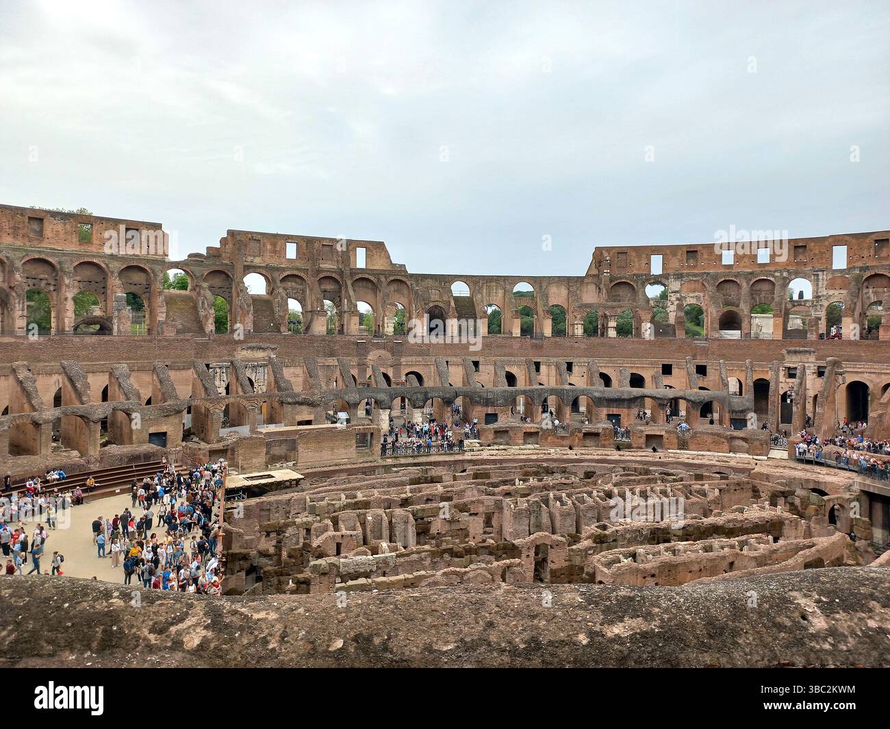 Rome, Lazio, Italy. April 15 2025. Wide-angle view of visitors walking ...