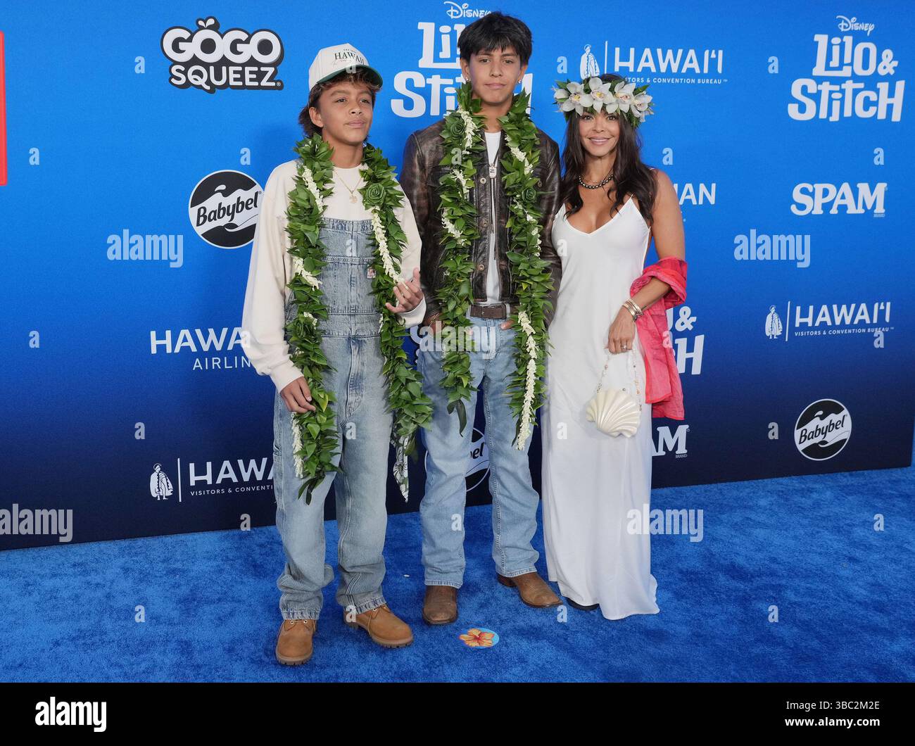 Los Angeles, USA. 14th Apr, 2025. (L-R) Zyah Rhythm, Nyjah Music and ...