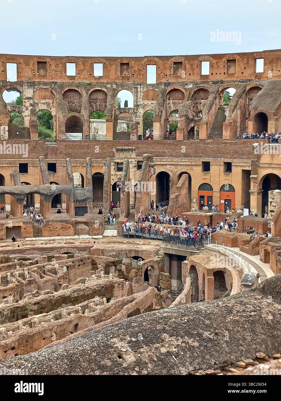 Rome, Lazio, Italy. April 15 2025. Wide-angle view of visitors walking ...