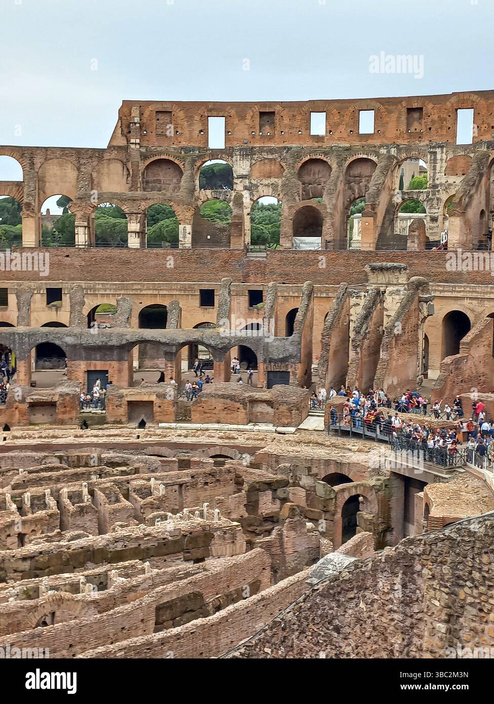 Rome, Lazio, Italy. April 15 2025. Wide-angle view of visitors walking ...