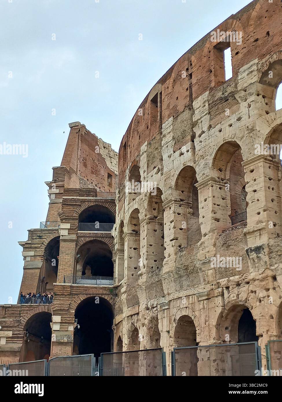 Rome, Lazio, Italy. April 15 2025. View of the upper arches and damaged ...