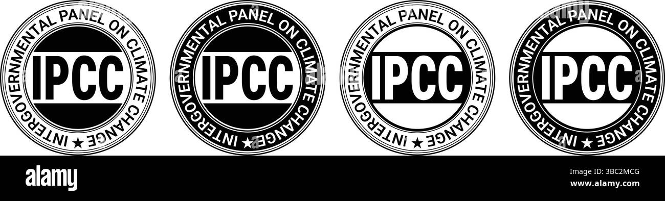 black and white circular ipcc climate panel logos used for environment ...