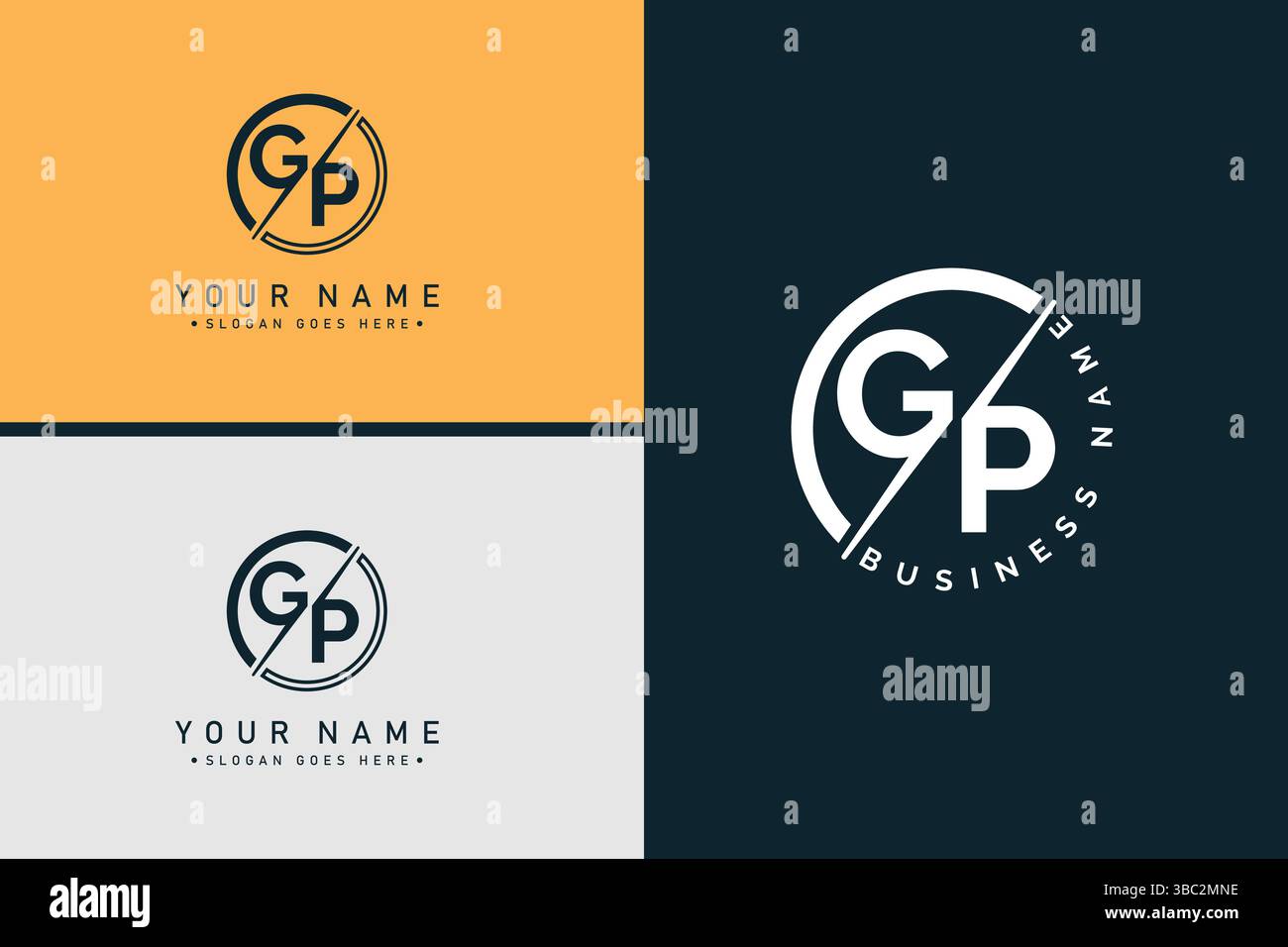 Vector Template for Initial Letter GP Logo - Elegant Monogram Logo for Alphabet G and P Stock ...