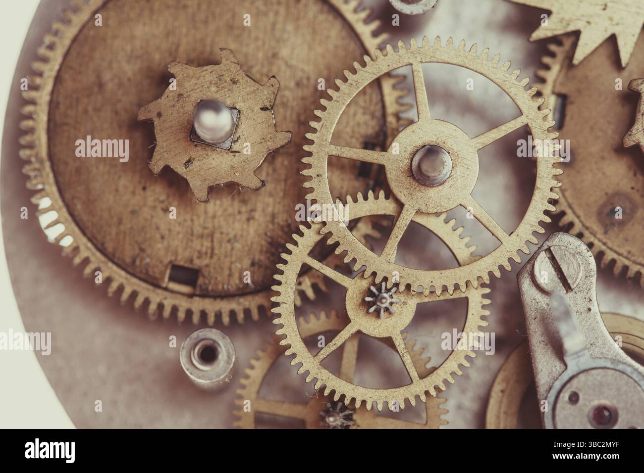 Vintage mechanical watches mechanism, close up gears Stock Photo - Alamy