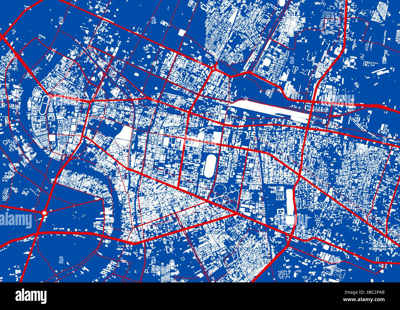 Street red building blue Stock Vector Images - Alamy